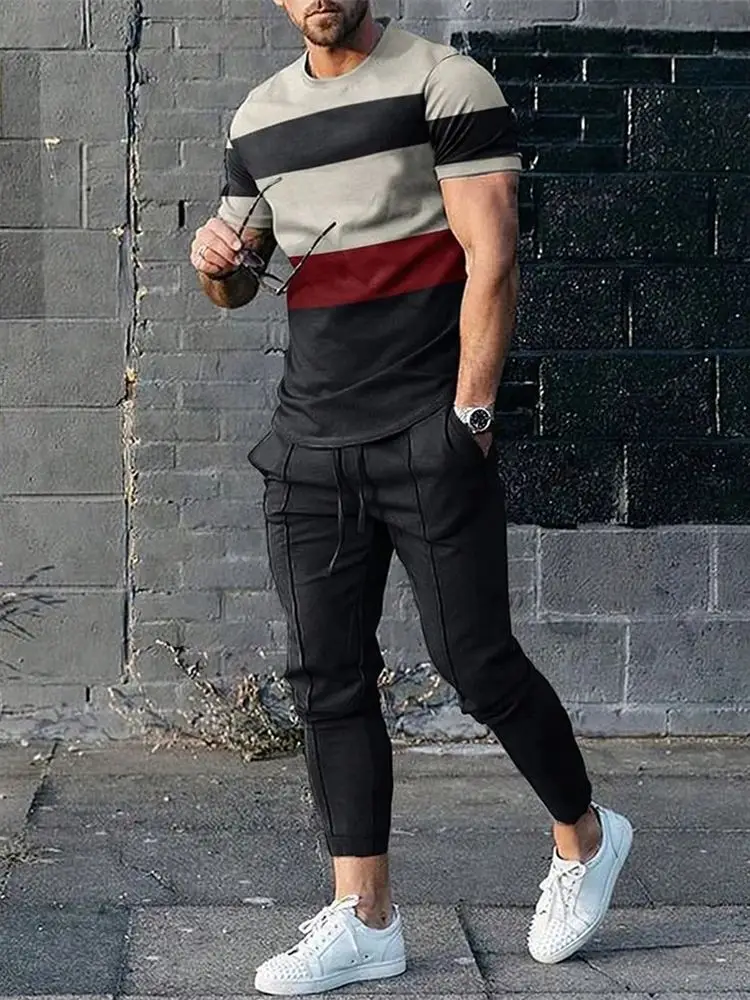 Men-s-Sweat-shirt-Set-Summer-Male-Sweatpants-Suits-Tracksuits-T-Shirt ...