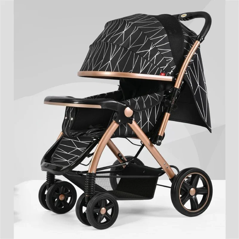 Newborn Baby Stroller Can Sit and Lie 0~6 Years Old Light One-Key ...