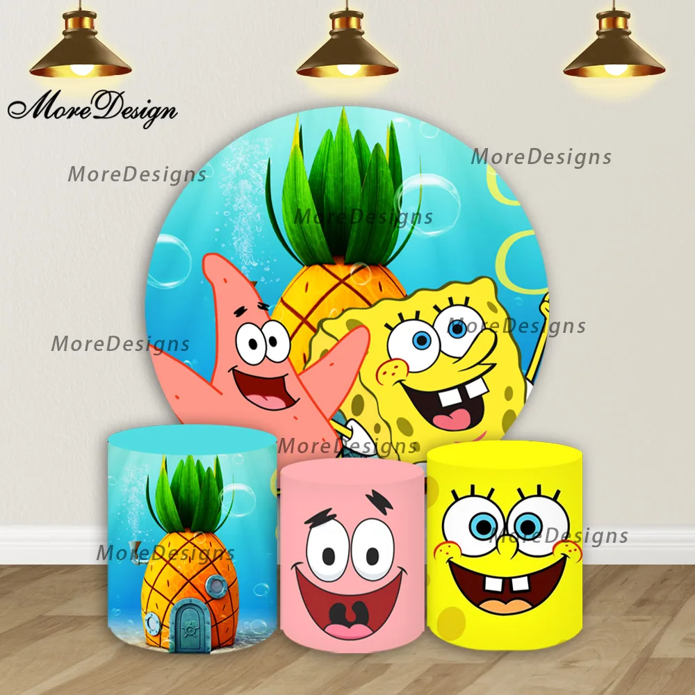 SpongeBob-Round-Covers-Kids-Birthday-Photo-Backdrop-Cylinder-Covers ...
