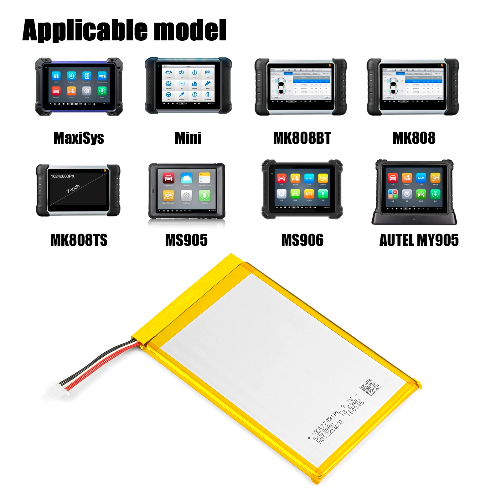 Original-Car-Detector-Battery-For-AUTEL-MS905-MS906-MaxiSys-Mini-MK808 ...