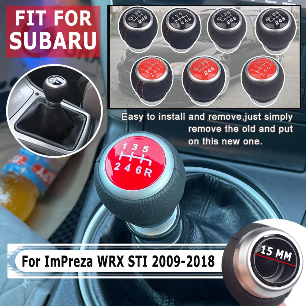 Car MT 6 Speed Suede Leather Gear Stick Shifter Lever Shift Knob For ...