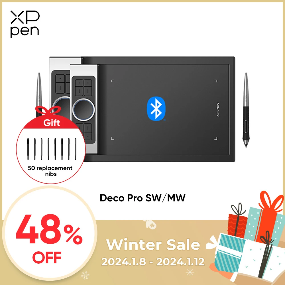 XPPen-Deco-Pro-SW-MW-Digital-Draw-Tablet-Bluetooth-Wireless-Connection ...