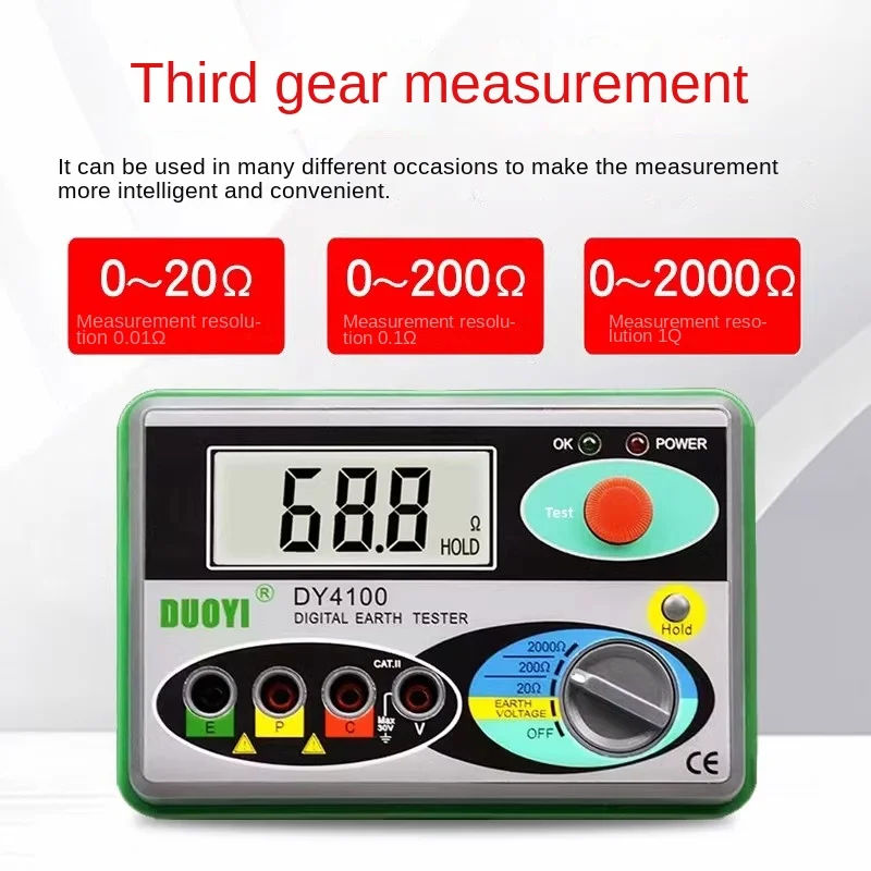 Voltage Meter Digital Earth Ground Resistance Tester - Professional 0. ...