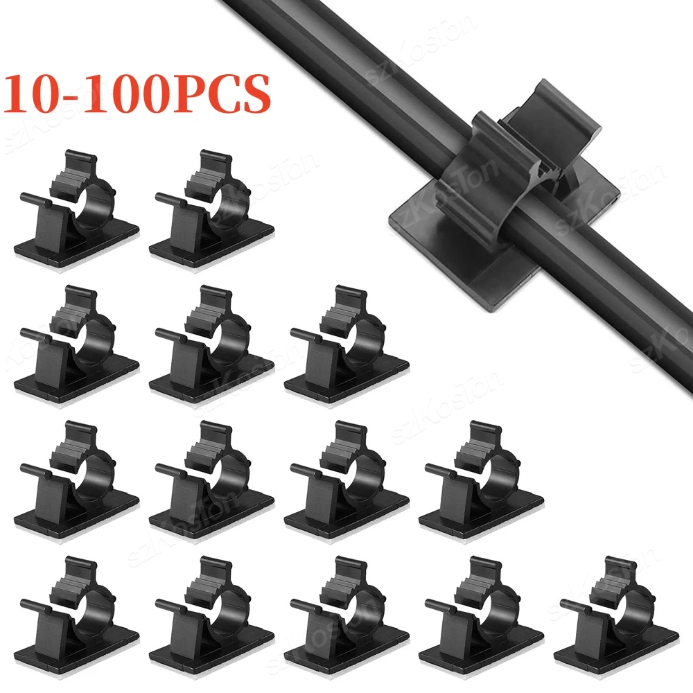 100/10PCS Cable Organizer Self Adhesive Cable Clips Table Cable ...
