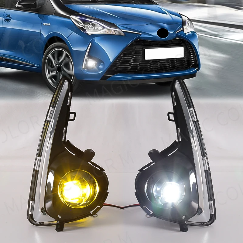 For-Toyota-Vitz-Yaris-2018-Car-Front-Fog-Lamp-Halogen-Lens-Bulb-Yellow ...