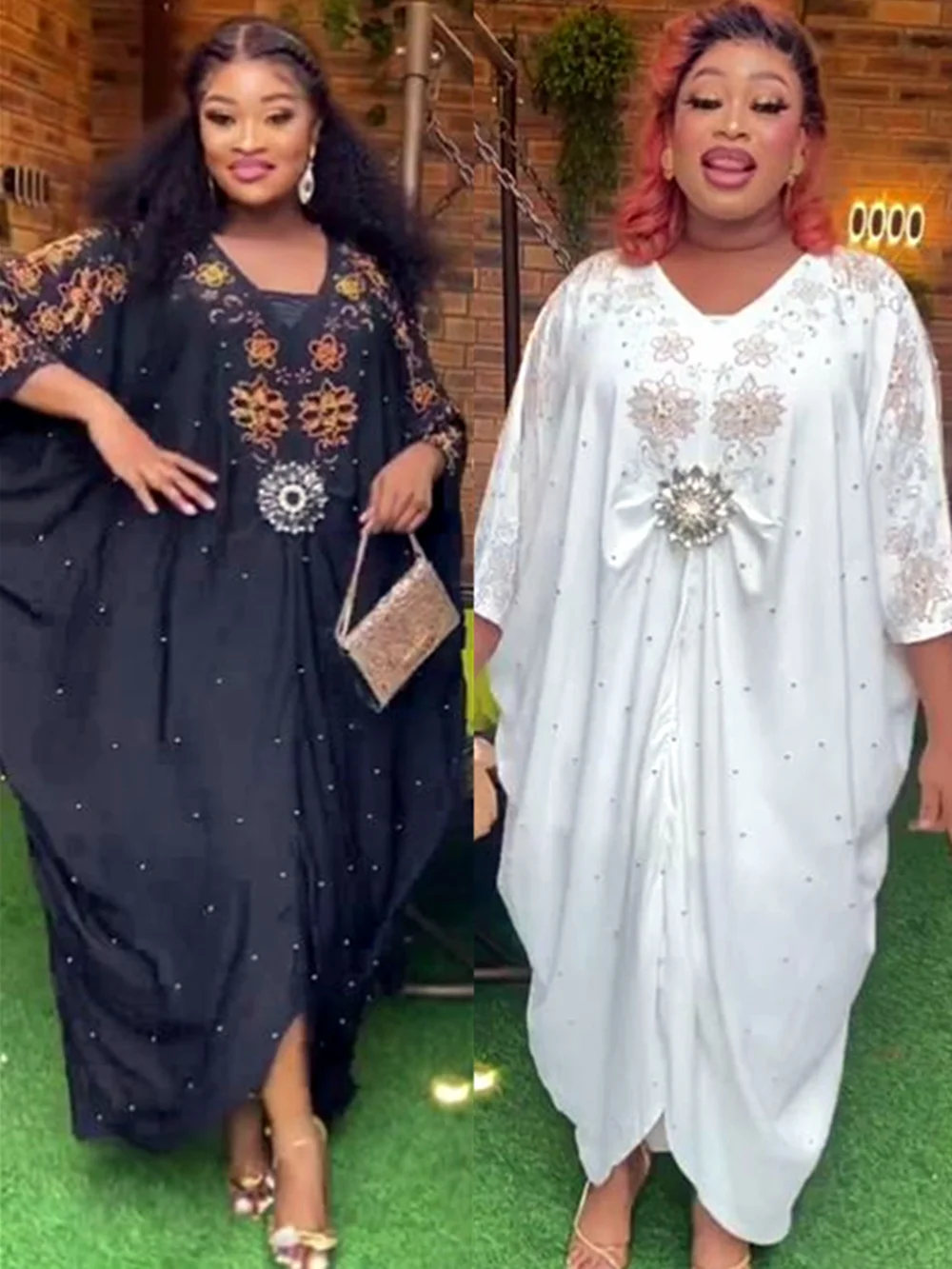Elegant African Dresses for Women Muslim Fashion Boubou Abayas Robe ...