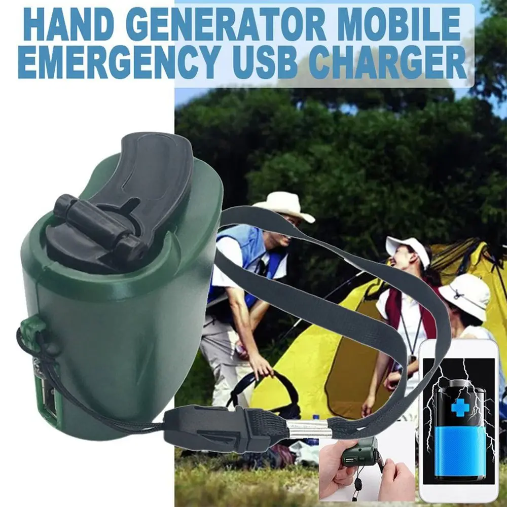 Manual Charger Emergency Outdoor Portable Hand Power USB Dynamo Crank ...