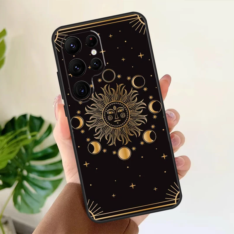 Crescent Moon Tarot Stars Sun Phone Case for Galaxy S21 (ZAC860)
