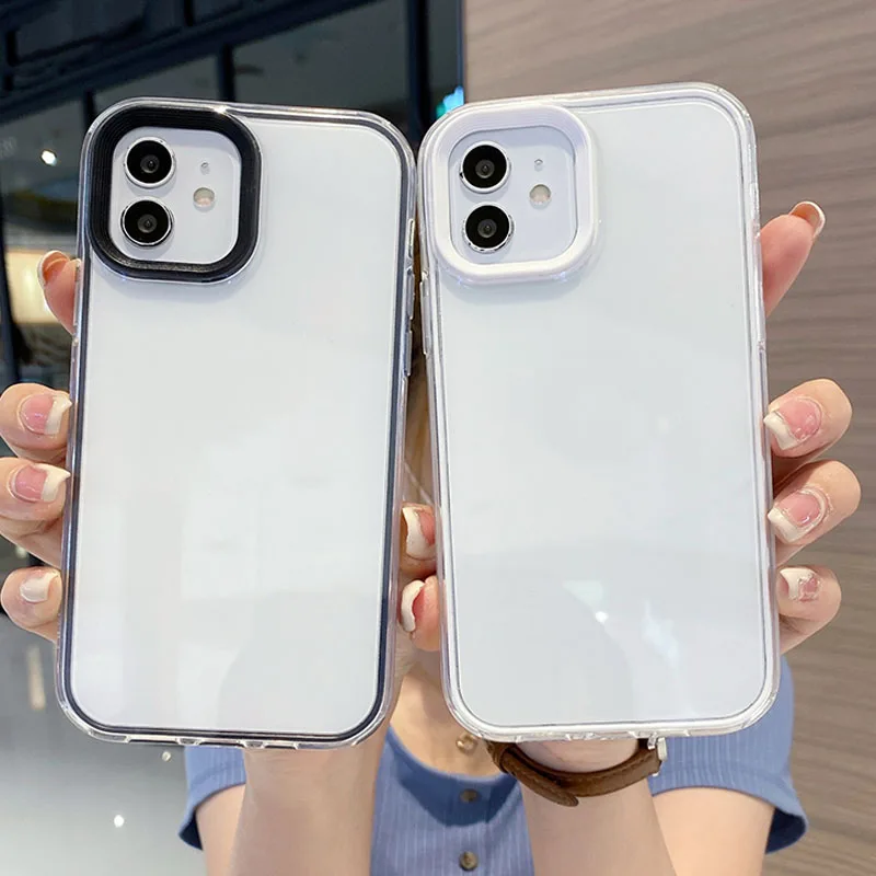 Candy Color Transparent Clear Phone Case For iPhone 17 16E 16 15 14 13 ...