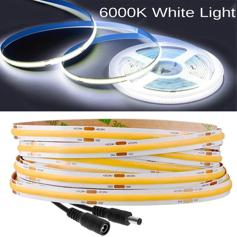 10M-COB-LED-Dimmable-Strip-Light-8mm-312-leds-m-High-Density-DC-12V-24V ...