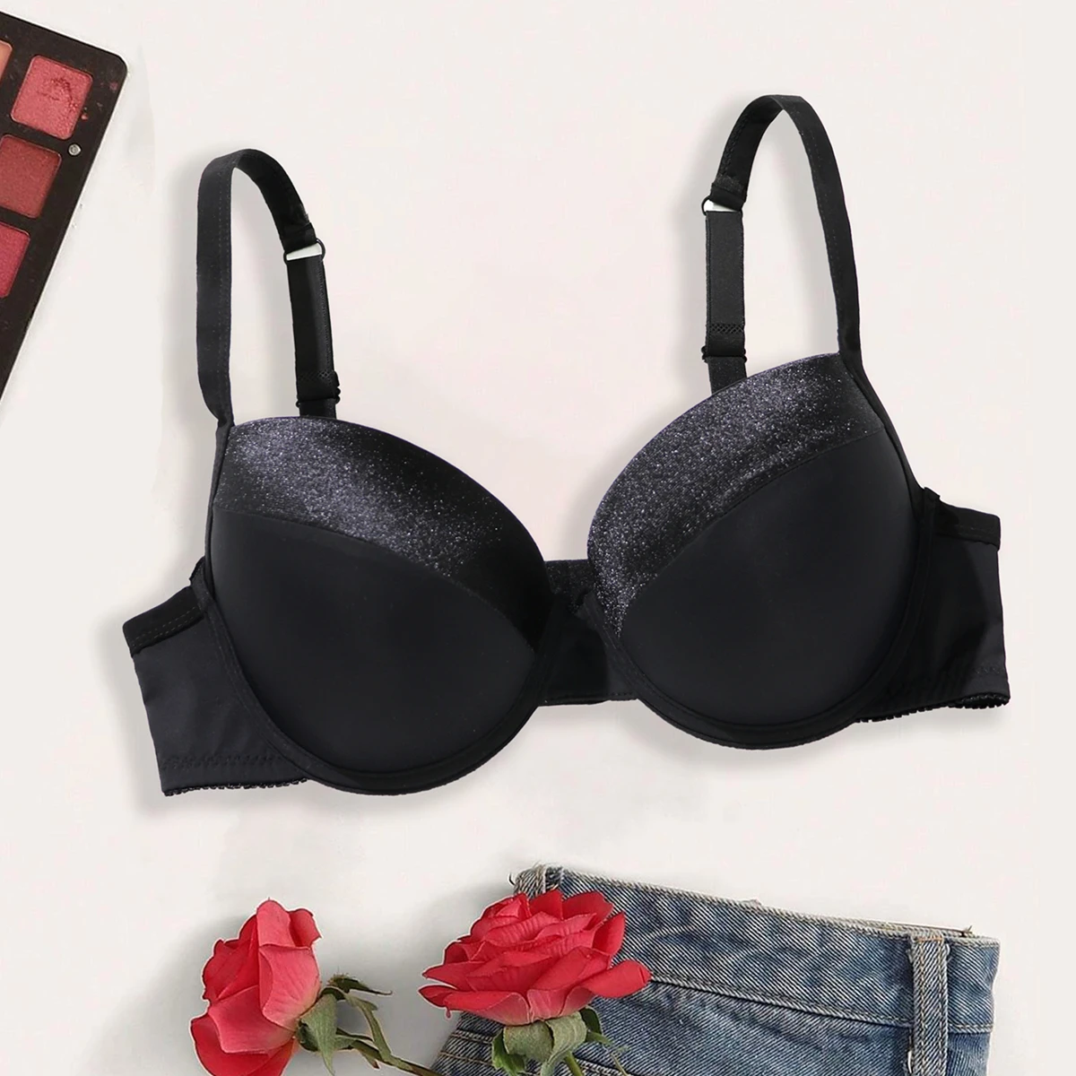 BEAUWEAR Push Up Bra for Woman Cup B Padded Bra with Foam and Wire Sexy ...