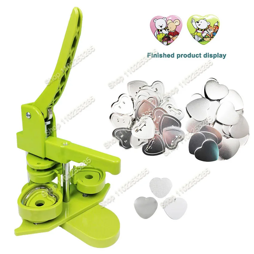 57MM Heart-Shape Badge Button Maker Machine DIY Pin Button Press Badges ...