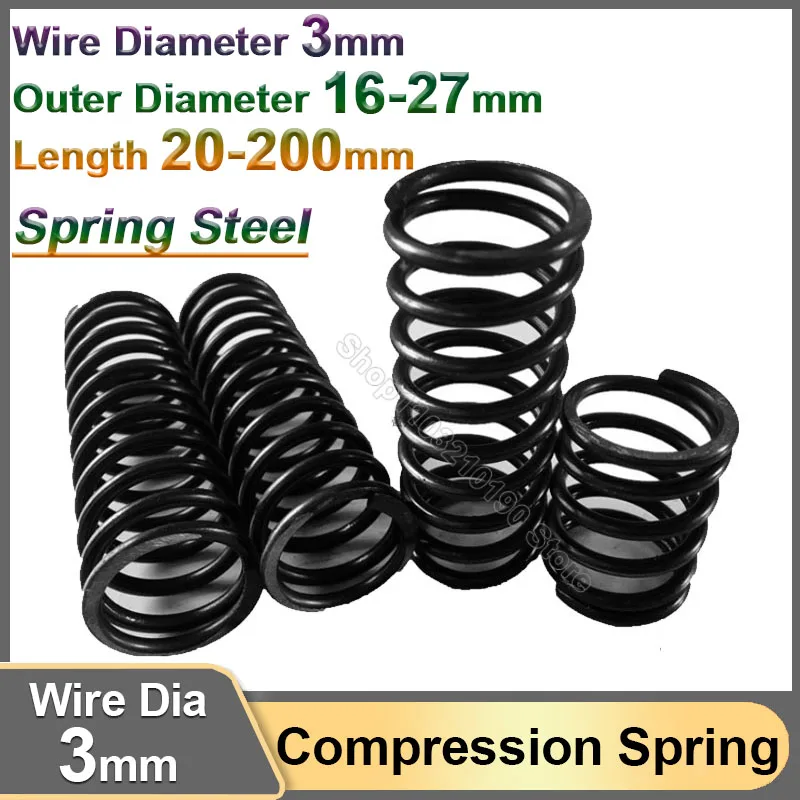 3mm-Compression-Pressure-Spring-Black-Rotor-Return-Compressed-Springs ...