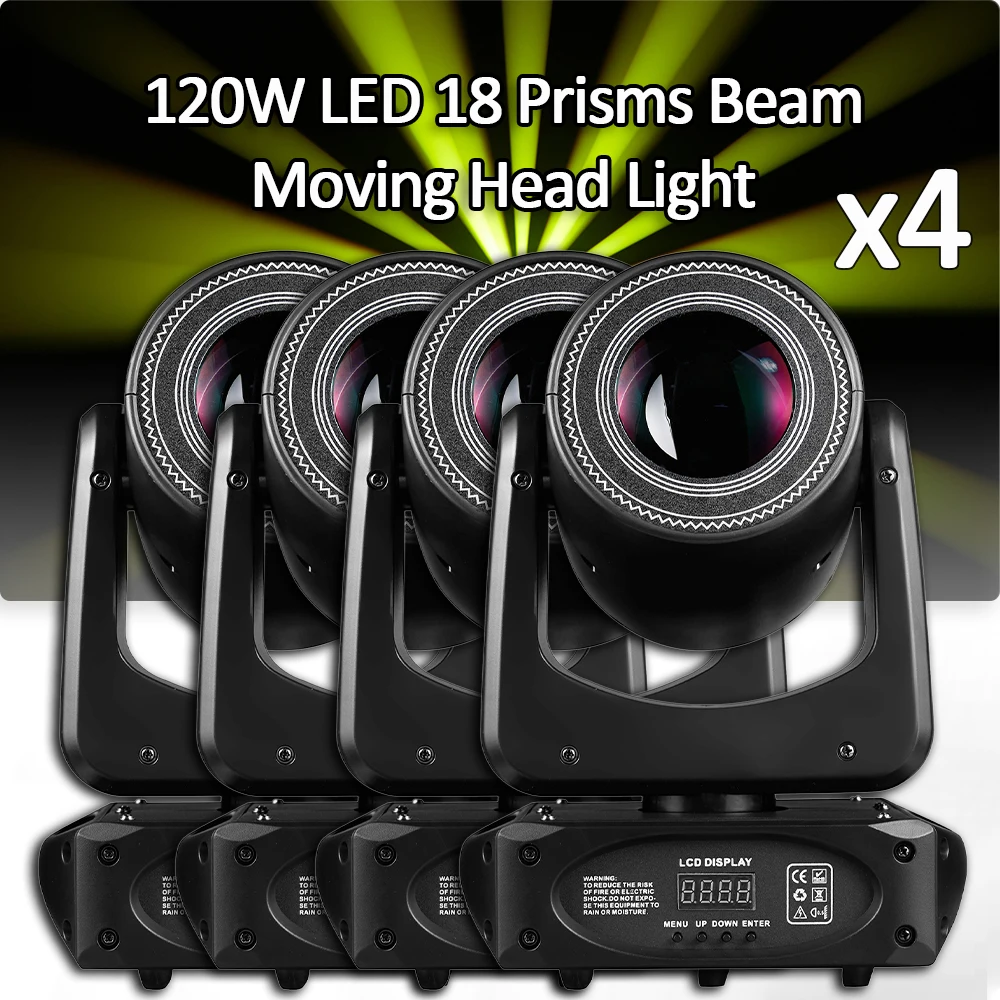 4Pcs-Lot-LED-Beam-120W-100W-18Prisms-Moving-Head-Light-Spot-Effect-DMX ...