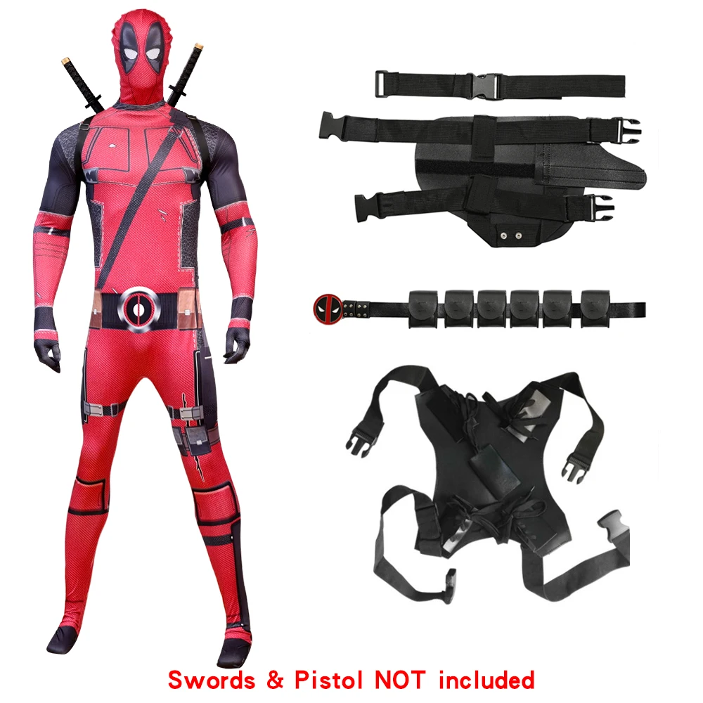 Disfraz de Deadpool para niños y adultos, disfraz de superhéroe con ...