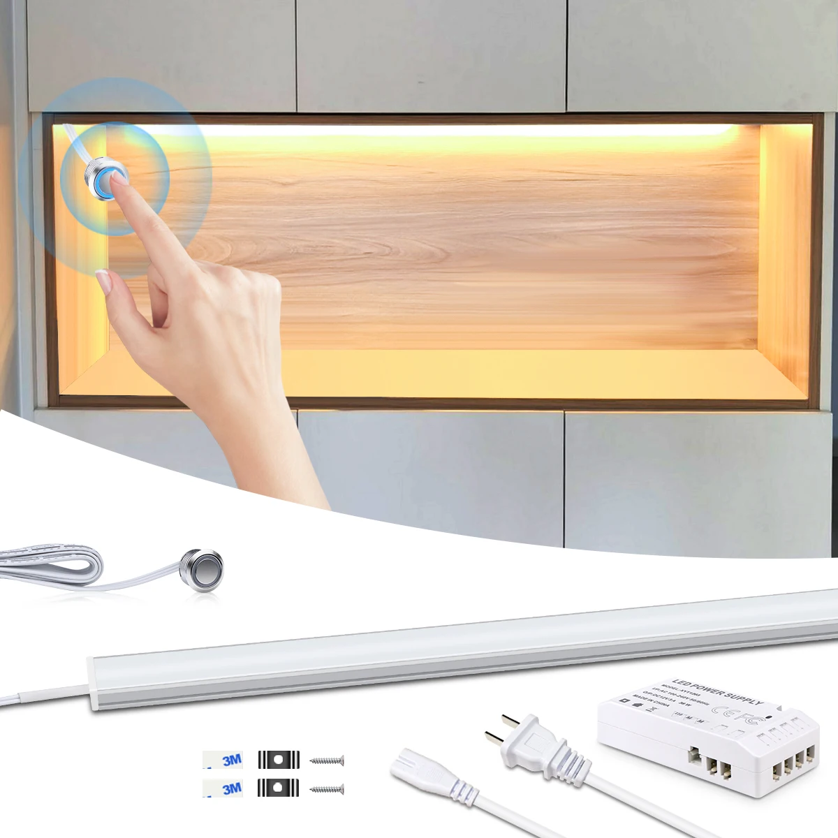 LED-Under-Cabinet-Lights-Hand-Wave-Sensor-DC-12V-LED-Wardrobe-Kitchen ...