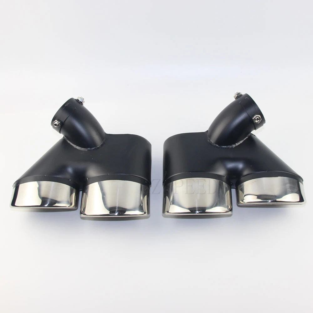 Car Accessories Stainless Steel Exhaust Pipe Tail Throat Bilateral Four ...
