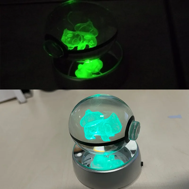 Generic 3d Crystal Ball Pokemon Snorlax Figure Pokeball Engraving ...
