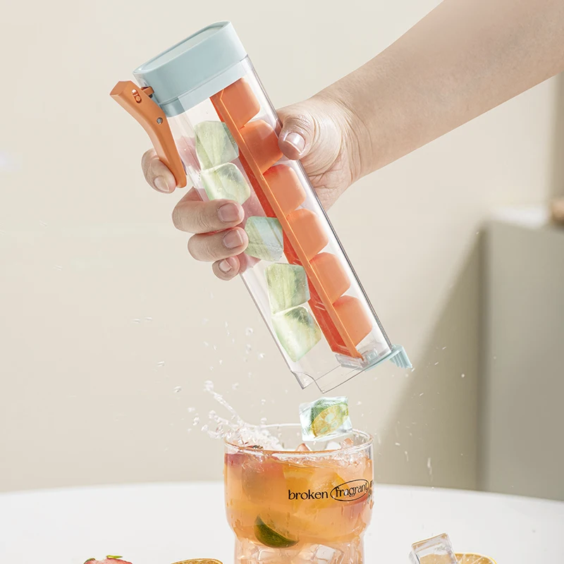 New-One-Handed-Press-Ice-Cube-Tray-Mold-6-Grids-PC-Material-Easy ...