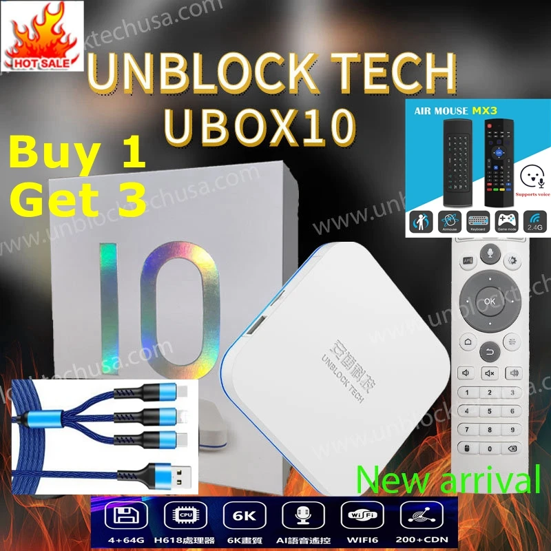 Genuine-Desbloquear-Tech-UBOX10-PRO-4GB64GB-sia-melhor-set-top-box-Cor ...