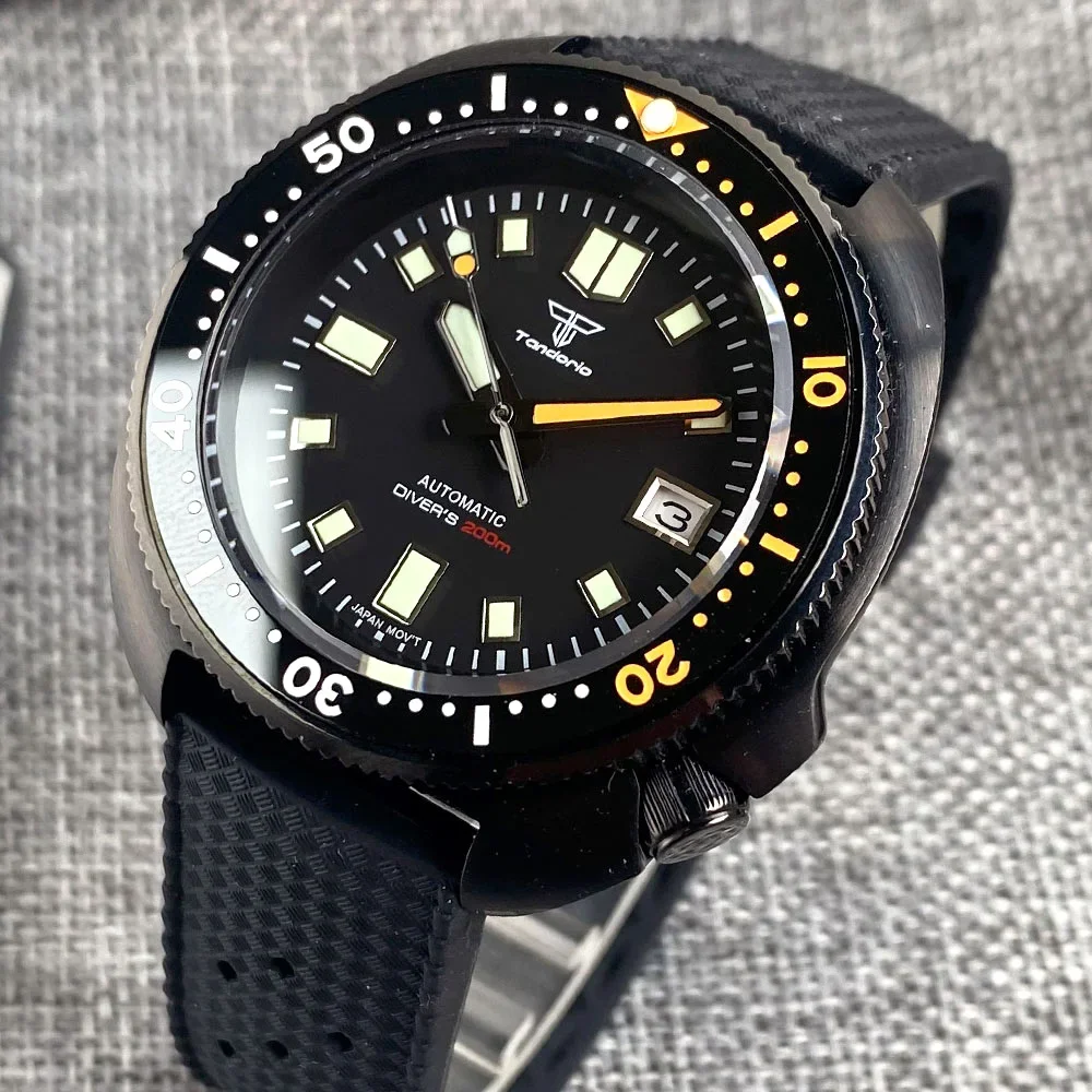 Turtle-Black-Diving-Mechanical-Watch-Men-nh35-120clicks-Bezel-Orange ...