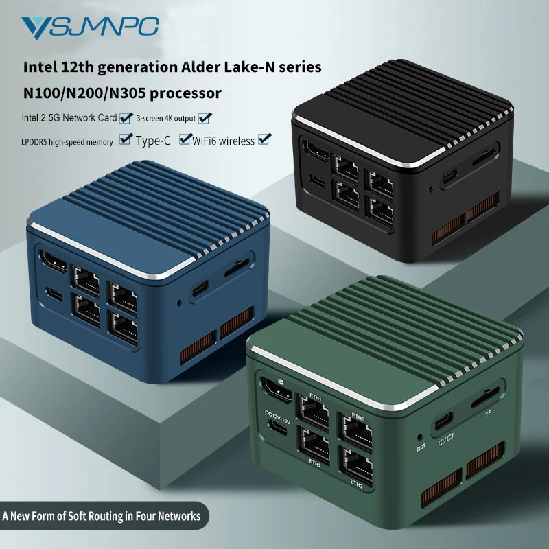 Intel 12th Gen N100/N200/N305 Super Mini Soft Router 4*Intel2.5G LAN ...