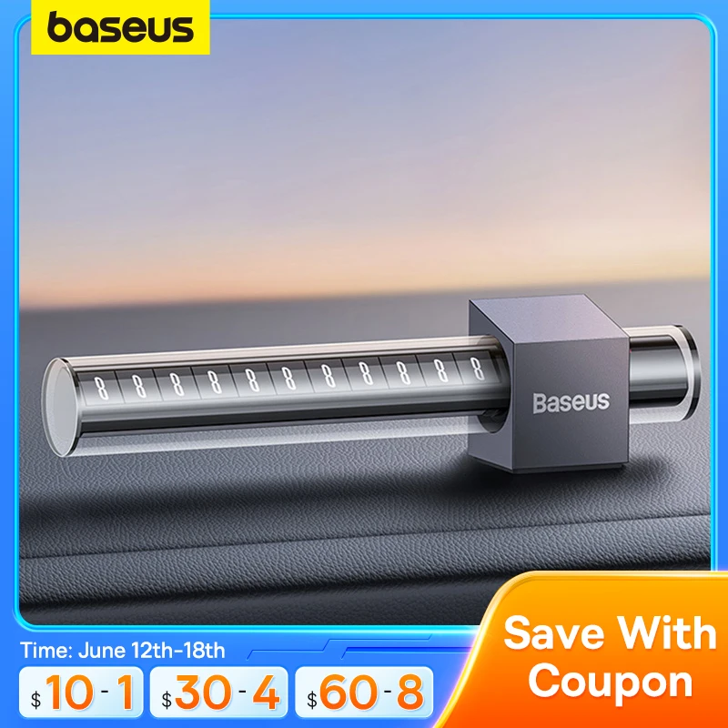 Baseus Car Temporary Parking Card Phone Number Plate Magnetic Number ...
