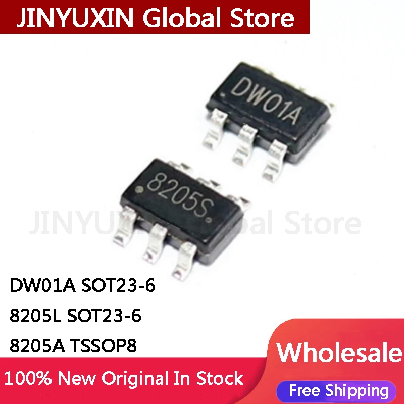 100Pcs-DW01A-8205L-SOT23-6-8205A-TSSOP8-DW01-DW01D-Mobile-Power-Supply ...