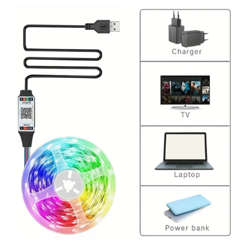 2024-5V-USB-LED-Strip-5050-2835-RGB-Light-Remote-Control-44key-Kit-5m-0 ...