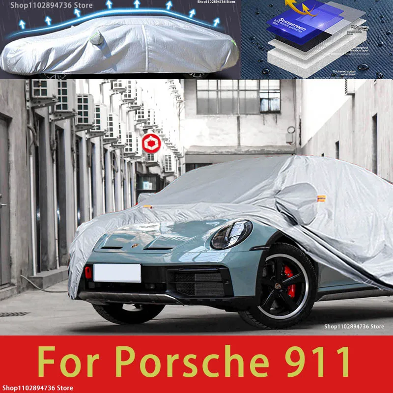 For Porsche 911 Outdoor Protection Full Car Covers Snow Cover Sunshade ...