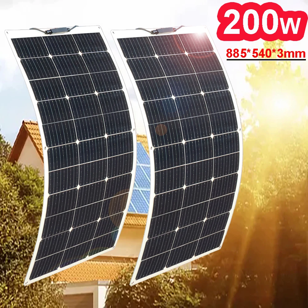 200w-100w-12v-solar-panel-flexible-photovoltaic-panel-system-for-home ...
