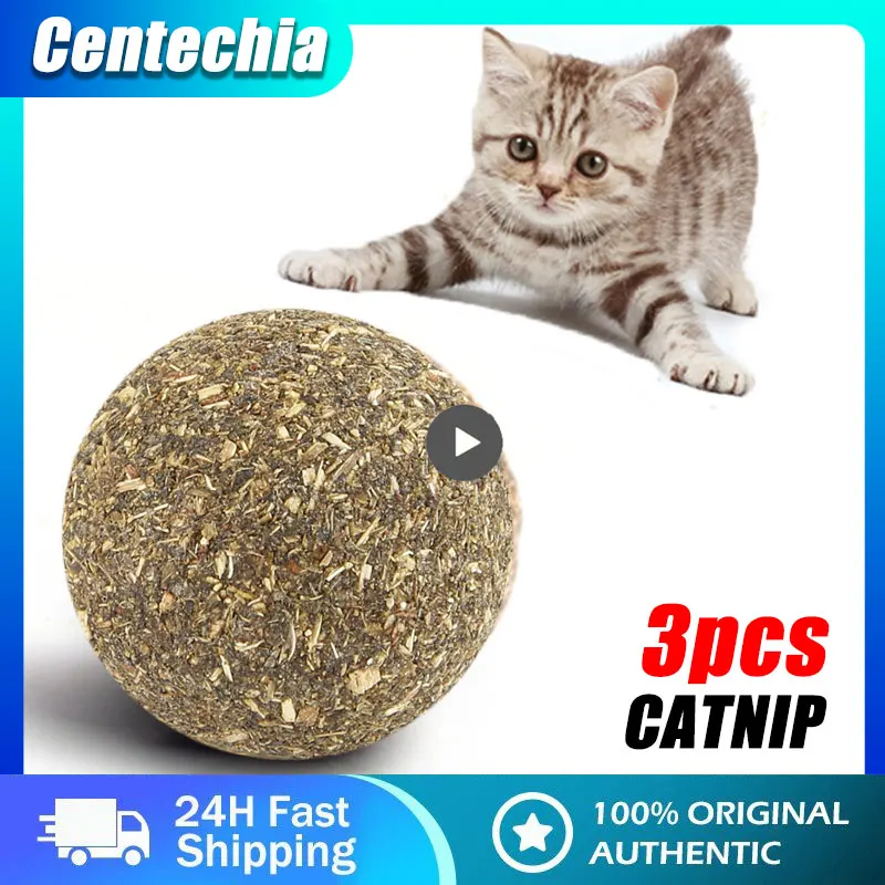 1-2-3PCS-Natural-Catnip-Cat-Wall-Stick-on-Ball-Toys-Treats-Healthy ...