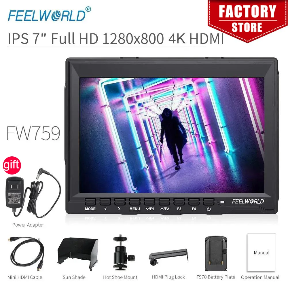 FEELWORLD-FW759-7-Inch-DSLR-Camera-Field-Monitor-4K-HDMI-AV-Input-IPS ...