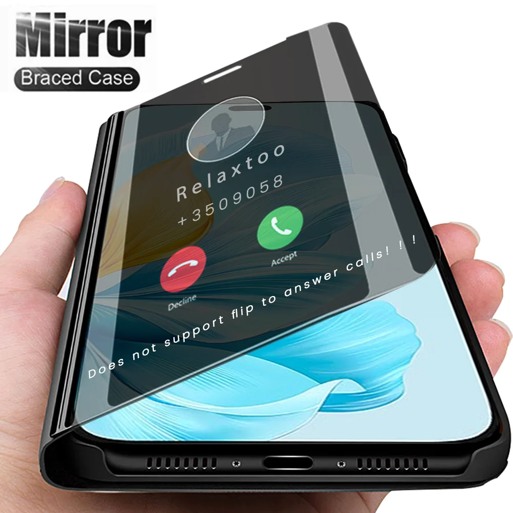 Funda-de-cuero-con-espejo-inteligente-para-Honor-200-Lite-5G-carcasa ...