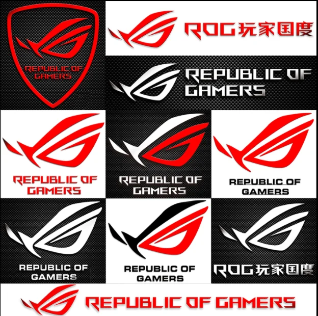 Asus Rog Republic Of Gamers Metal Logo Sticker For Laptop Tablet ...