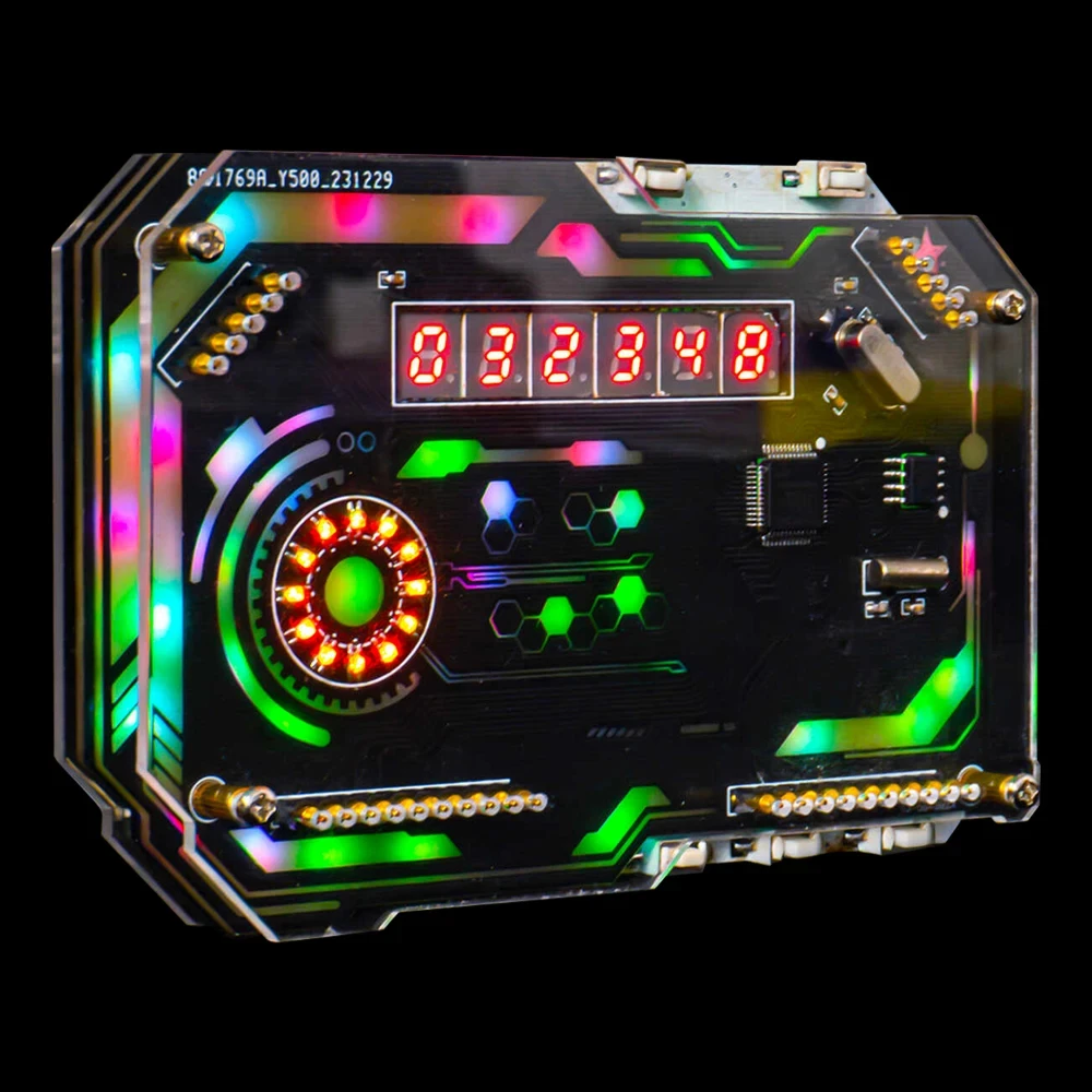 DIY-Electronic-Clock-Kit-RGB-Digital-Tube-Time-Display-Cyberpunk-Clock ...