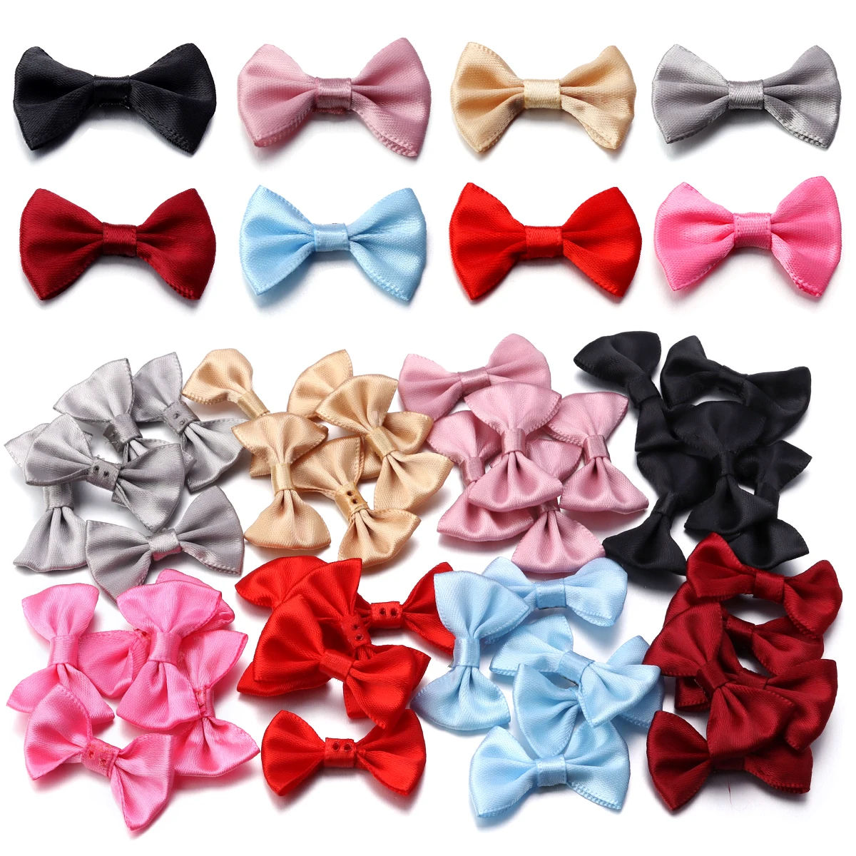 50pcs-Lot-4x2-5cm-Mini-Fabric-Ribbon-Bow-Satin-Ribbon-Bows-Handwork-DIY ...