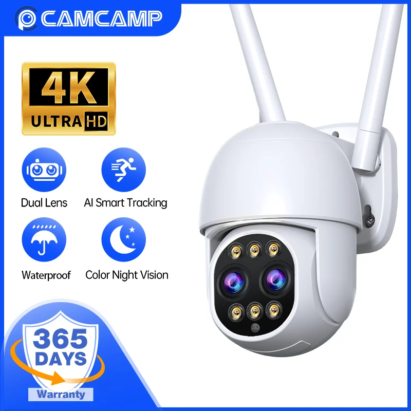 Camcamp-8MP-4K-Smart-Wifi-Camera-PTZ-Outdoor-8x-Digital-Zoom-Onvif-Cctv ...
