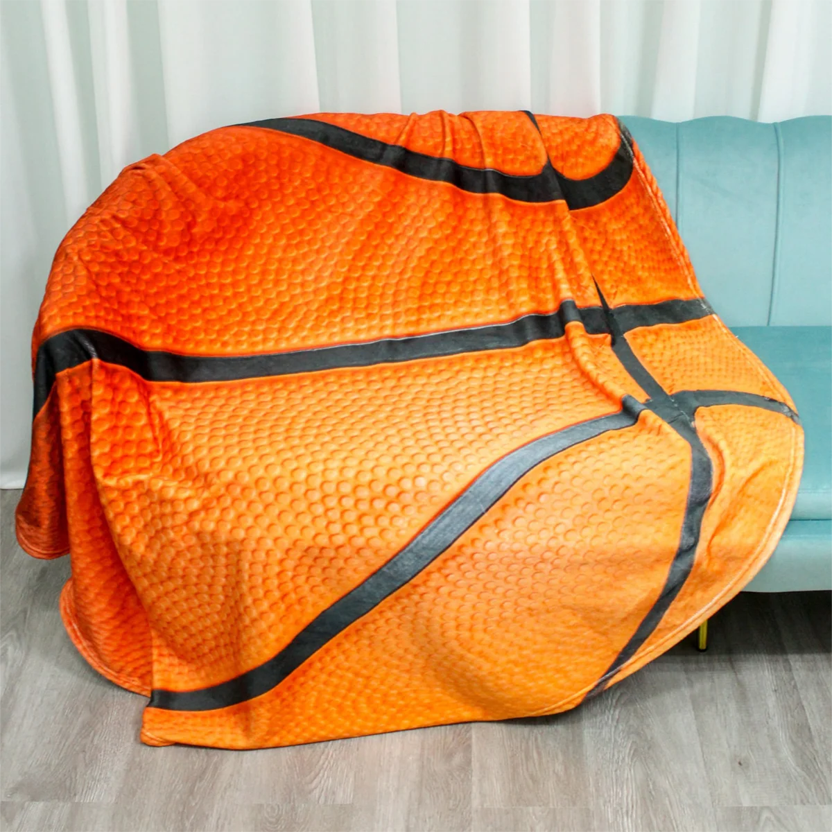 1pc Basketball Football Print Blanket, Funny Ball Flannel Round Blanket ...