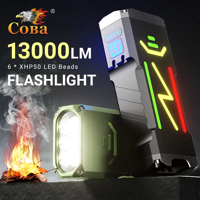 Super-High-Power-LED-Flashlight-13000LM-USB-Rechargeable-Tactical-Torch ...