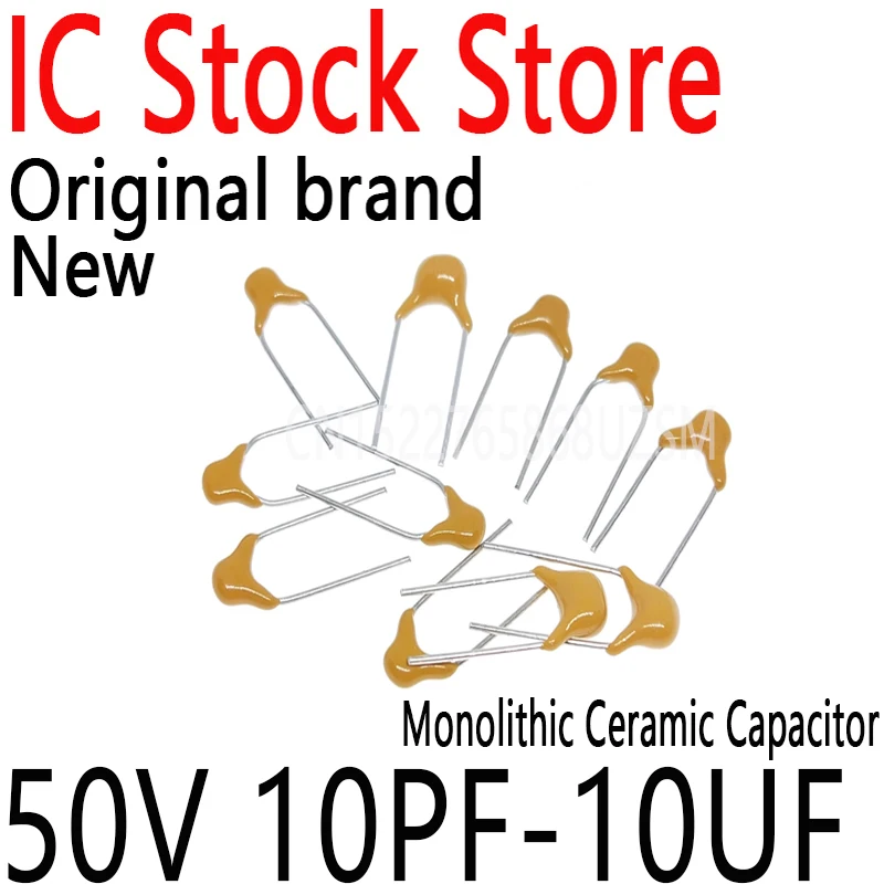 50PCS Monolithic Ceramic Capacitor 4.7UF 10NF 101 151 221 331 561 102 ...