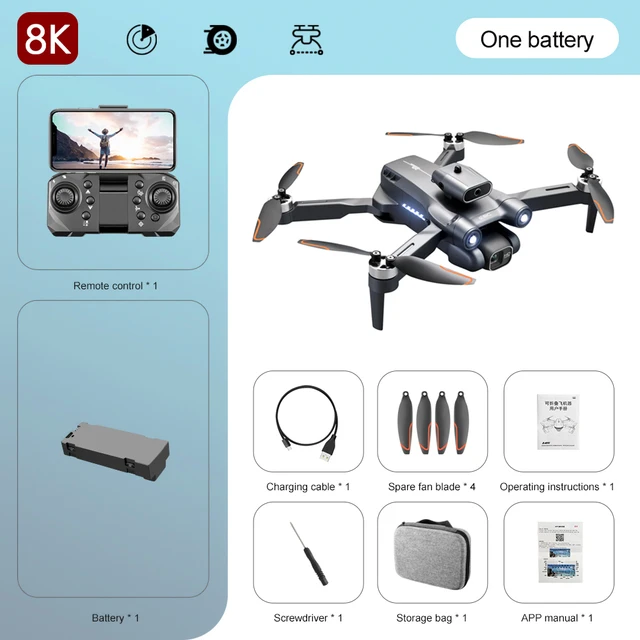 Lenovo S1S Drone 8K/4K Professional HD Aerial Photography Intelligent Obstacle Avoidance ...