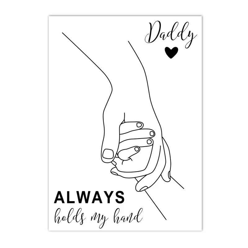 Daddy And Baby Hand Drawing