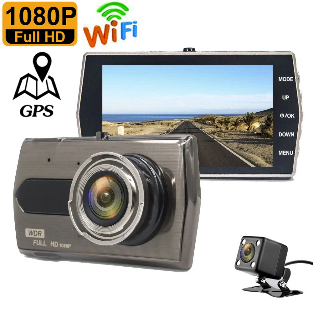 Dash-Cam-WiFi-Car-DVR-Vehicle-Camera-1080P-HD-Drive-Video-Recorder-Rear ...
