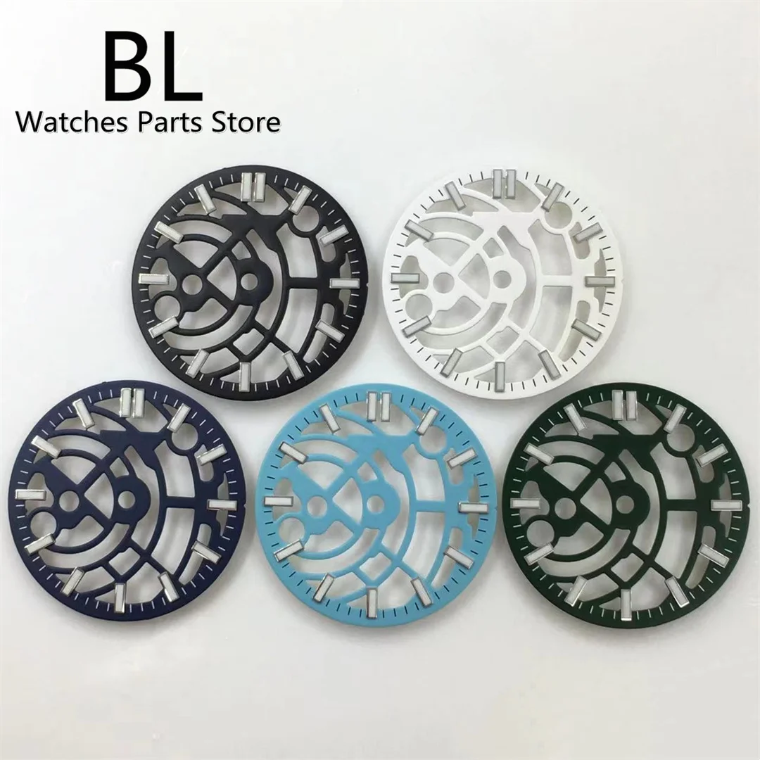 BLIGER-28mm-Hollow-carved-Design-Watch-Dial-Black-Blue-Green-White ...