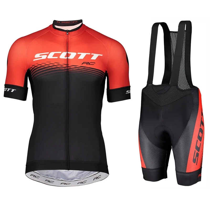 Scott Cycling Jersey Set Short Sleeve Cycling Suit Summer Pro Team Road ...