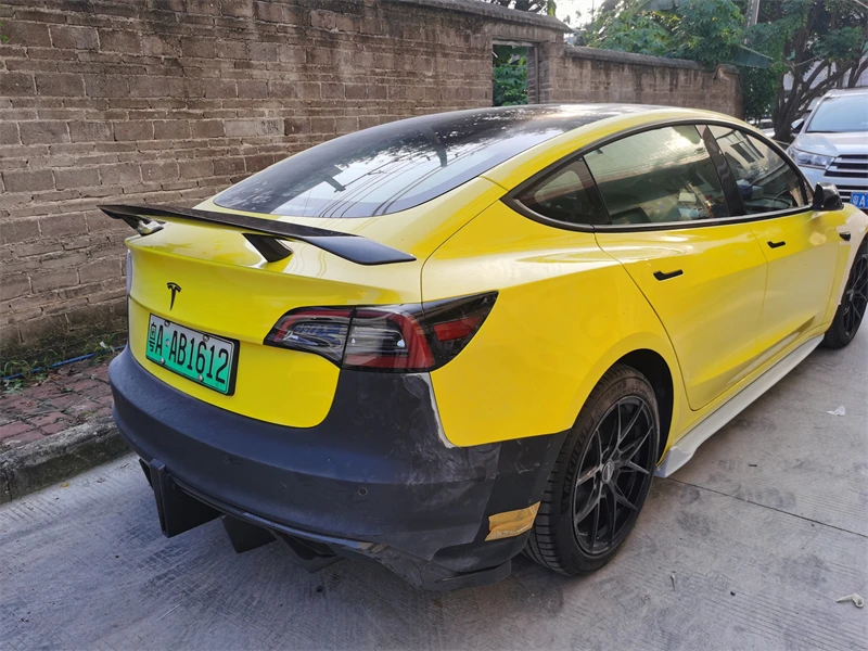 For Tesla Model 3 2019 2020 2021 2022 2023 REAL CARBON FIBER SPOILER ...