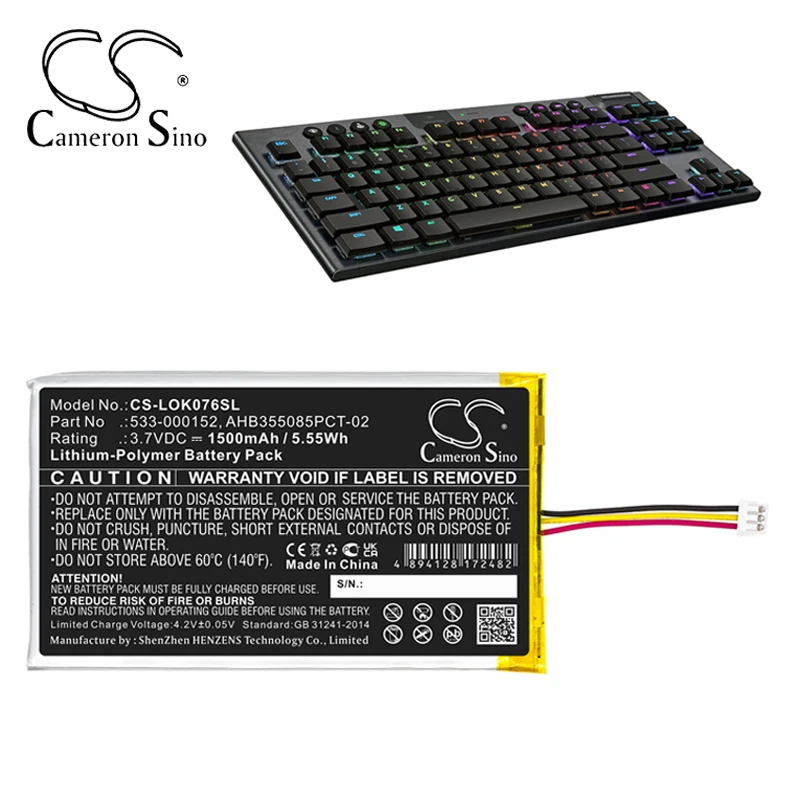 Cameron-Sino-Keyboard-Mouse-Battery-For-Logitech-Series-G913-G913-TKL ...