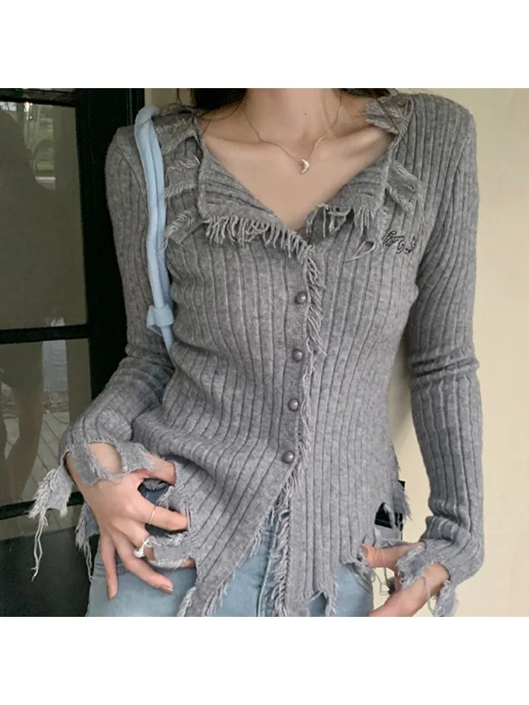 American-style-spicy-girl-tassel-striped-knitted-sweater-for-women-2024 ...