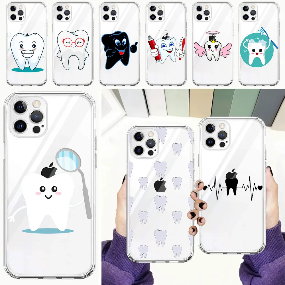 Dentist Teeth Tooth Cute Funda Phone Case For iPhone 15 14 13 11 12 Pro ...